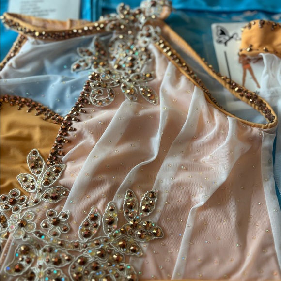 bfree | Costumes | Elegant Kids Dance Costume In Cream And Gold | Poshmark